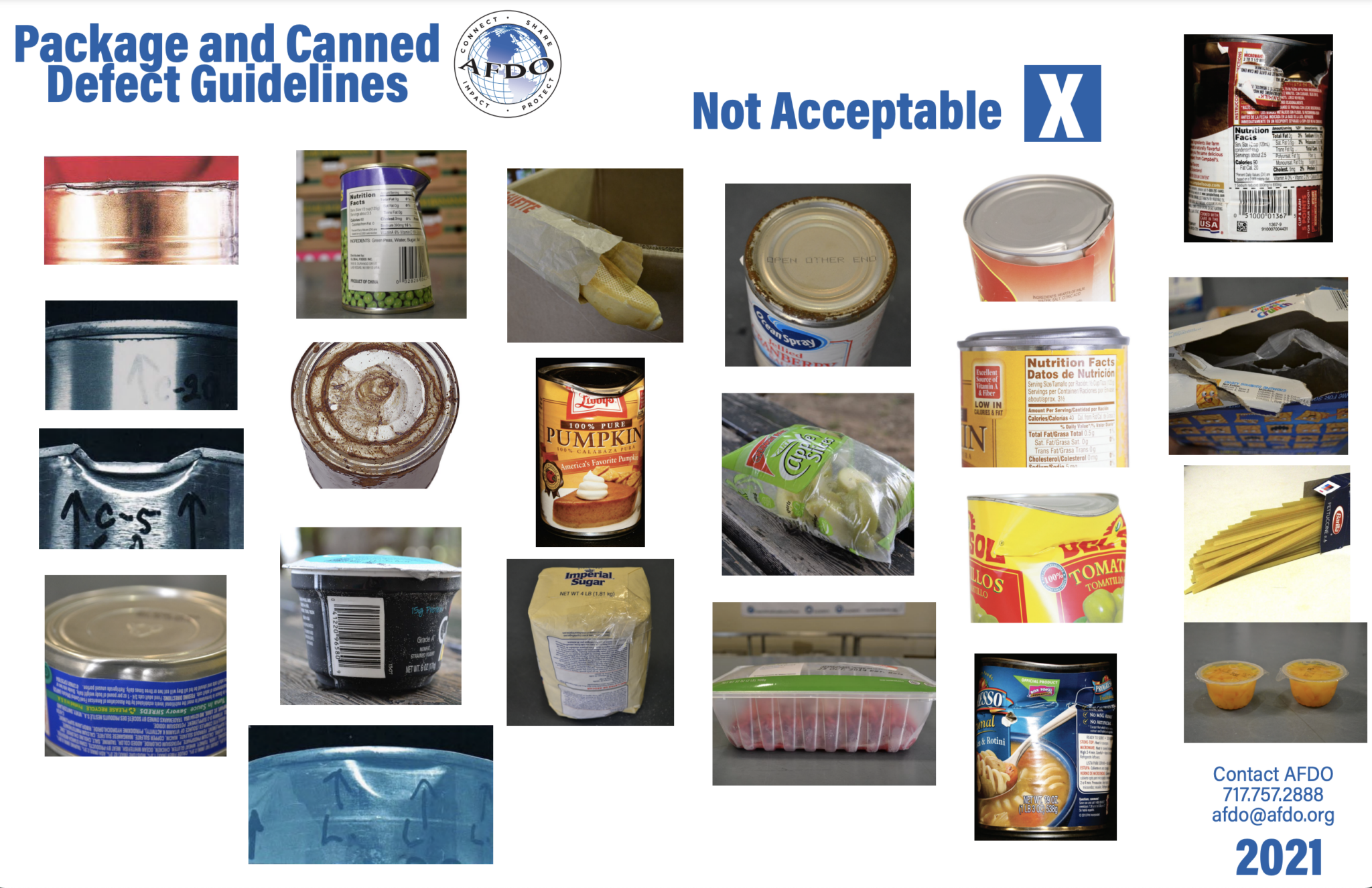 Packaged and Canned Food Defect Guidelines Poster – White – Association ...